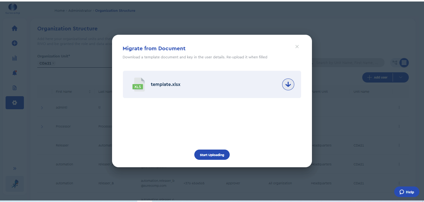 Users migration (Bulk upload of Users) – RIVO Help & Support